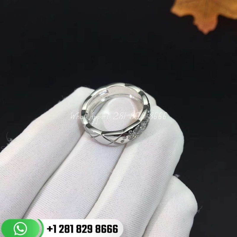 Chanel COCO Crush Ring Quilted Motif Small Version Diamonds | Custom ...