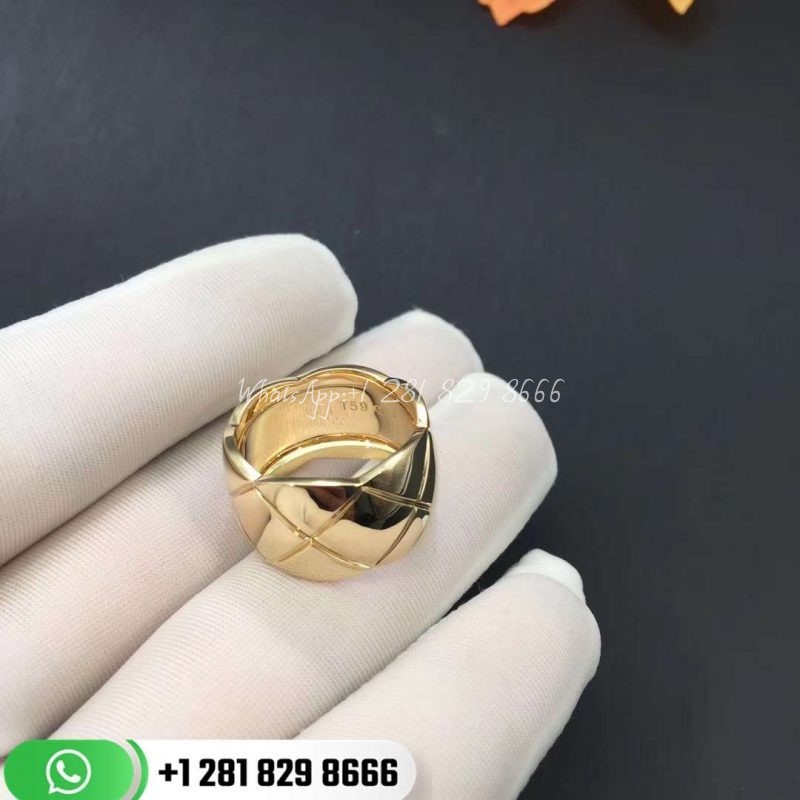 Chanel COCO Crush Ring Quilted Motif Large Version 18K Gold | Custom ...