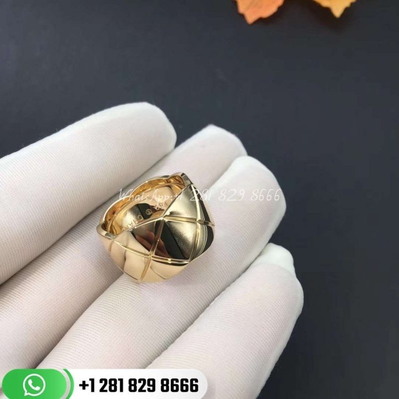 Chanel COCO Crush Ring Quilted Motif Large Version 18K Gold | Custom ...