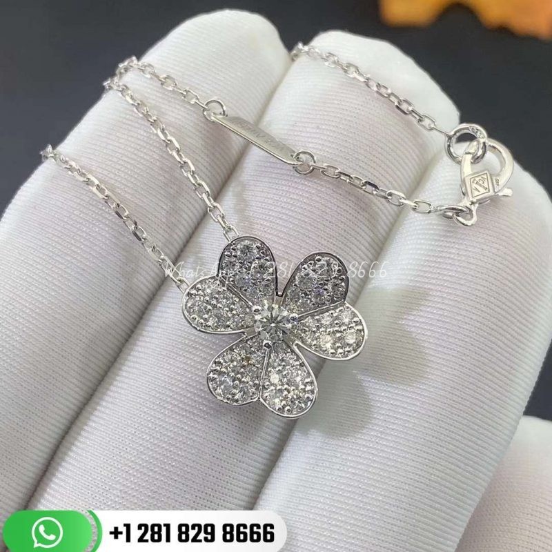 Van Cleef & Arpels Frivole Pendant All Model White Gold Diamond ...