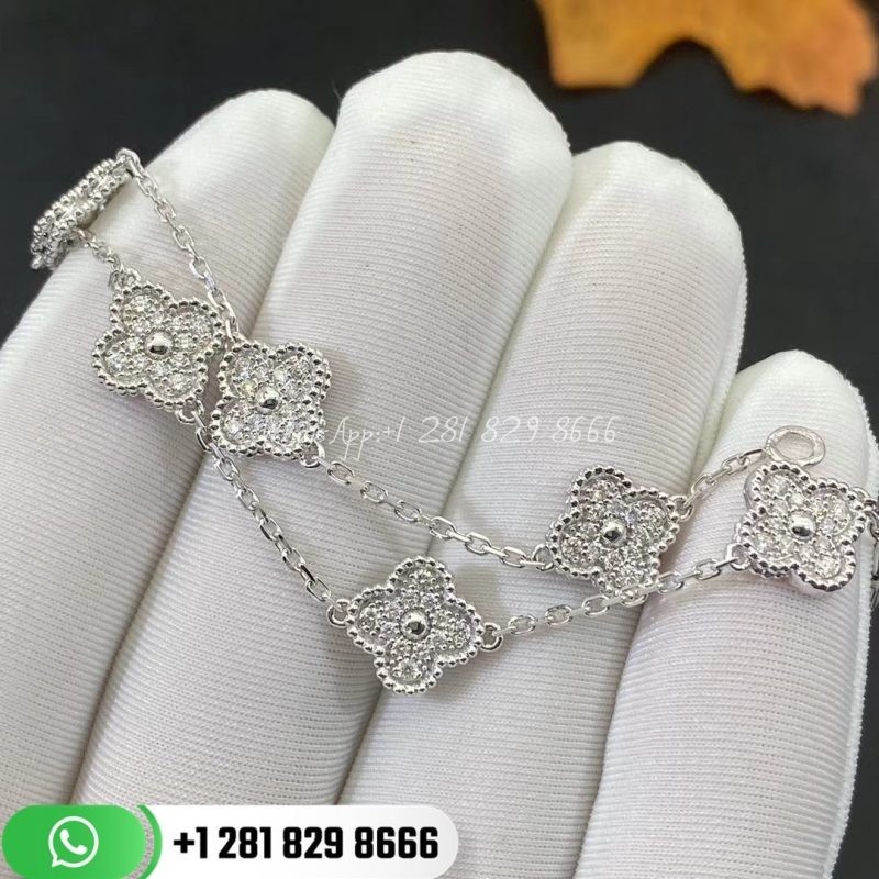 Van Cleef & Arpels Sweet Alhambra Bracelet 6 Motifs18k Gold Diamond ...