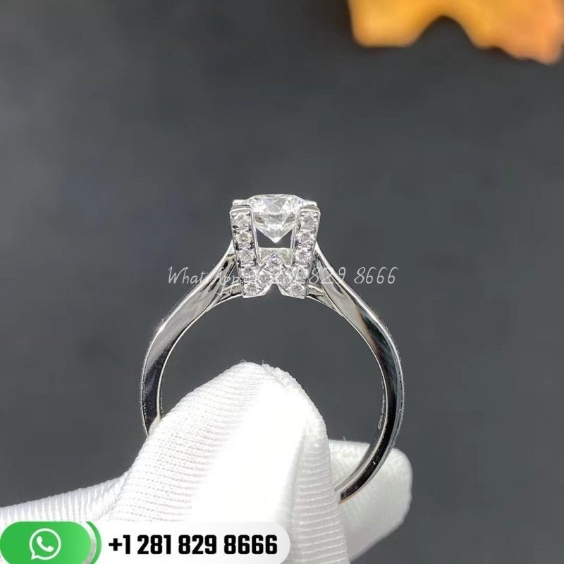 HW Logo Round Brilliant Diamond Engagement Ring | Custom Jewelry – 18K ...