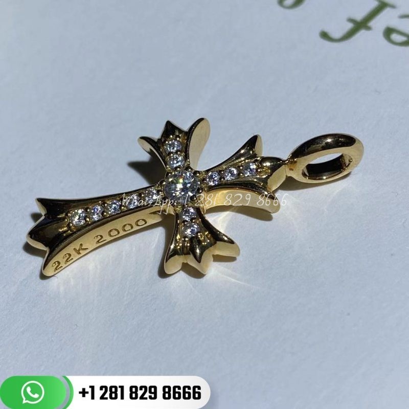 Chrome Hearts CH 22k Gold Paved Diamond Cross | 22K Custom – 18K Custom ...