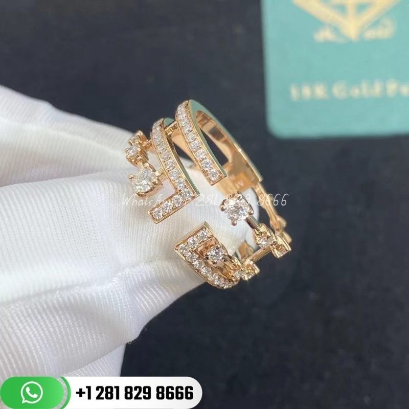Marli Avenues Ring Asymmetrical Diamond Rose Gold – AVEN-R2 | Custom ...