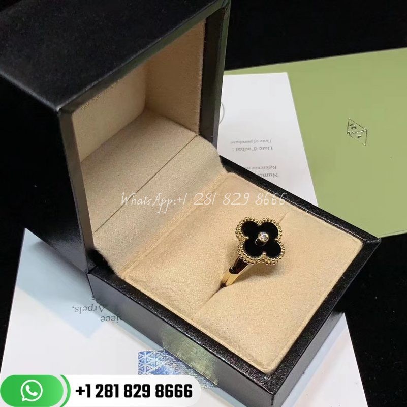 Van Cleef & Arpels Vintage Alhambra Ring Yellow Gold Onyx – VCARA41000 ...