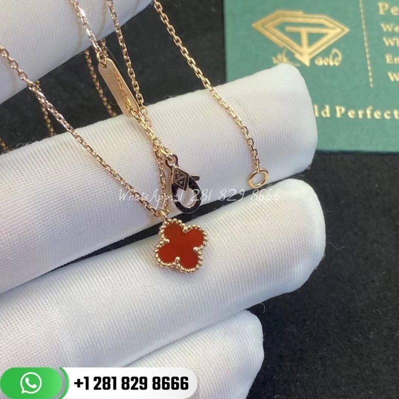 Van Cleef & Arpels Sweet Alhambra Pendant Rose Gold Carnelian ...