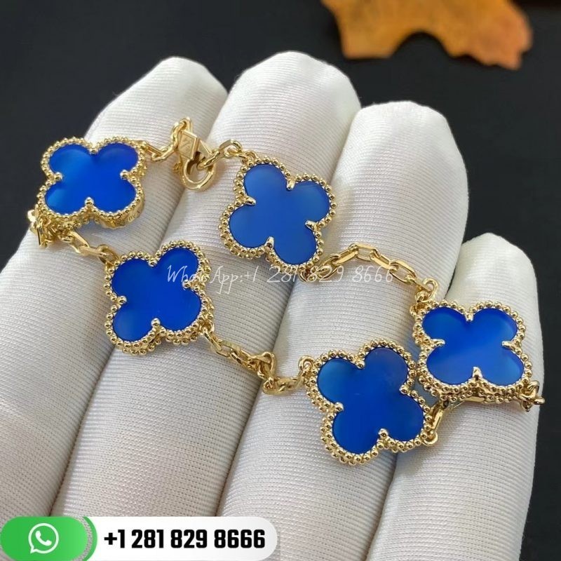 Van Cleef & Arpels VVintage Alhambra Bracelet 5 Motifs Yellow Gold ...