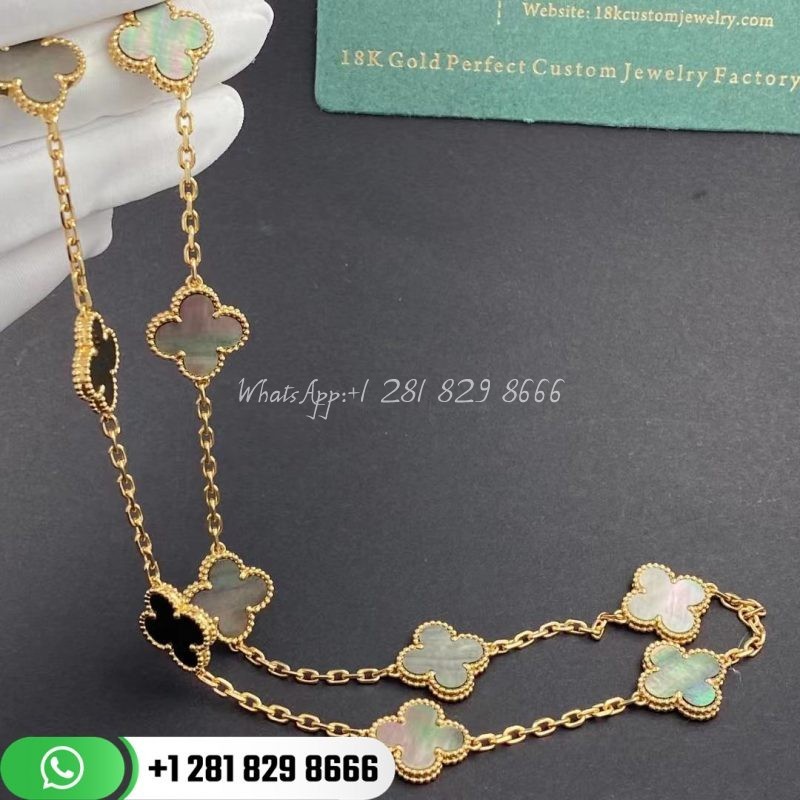 Van Cleef Arpels Vintage Alhambra Necklace Yellow Gold Mother-of-pearl ...